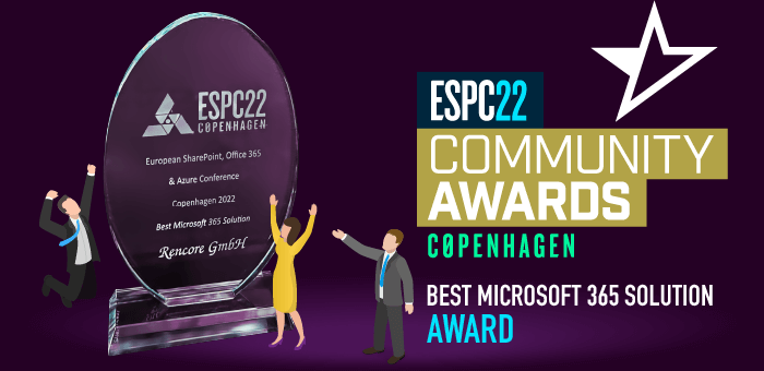 Rencore wins “Best Microsoft 365 Solution” at ESPC 2022!