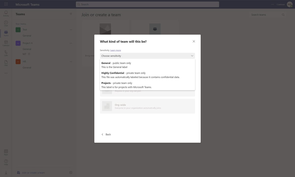 Classifying your Teams sensitivity labels