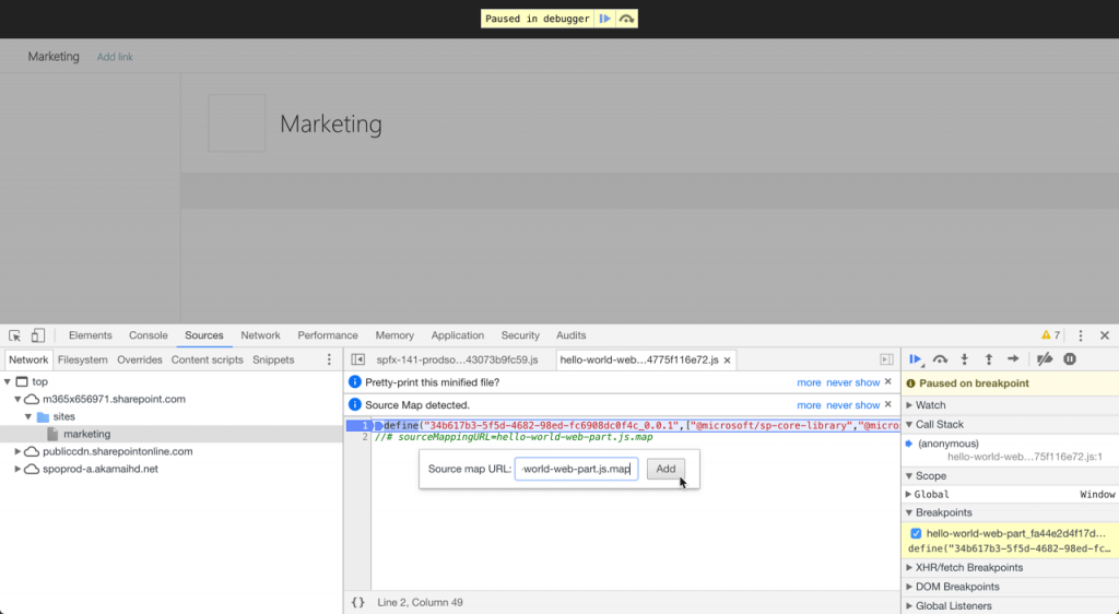 Easily debug production version of your SharePoint Framework solution