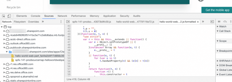 Easily debug production version of your SharePoint Framework solution