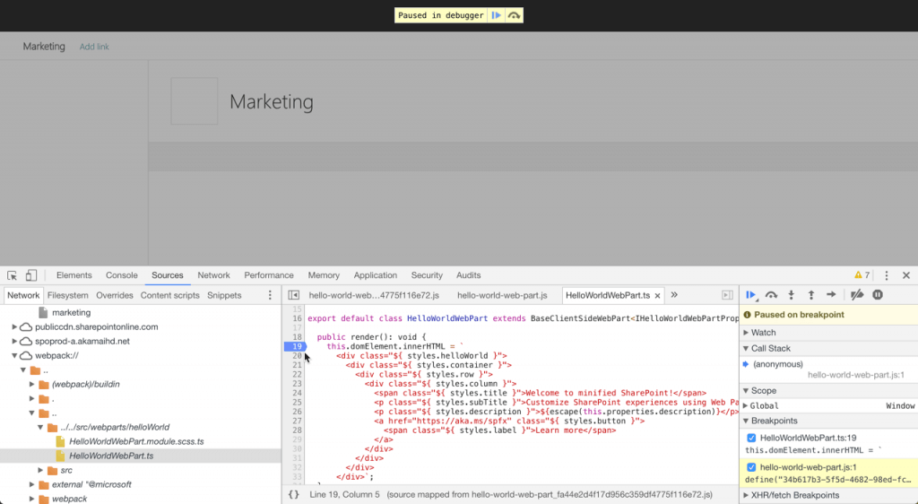 Easily debug production version of your SharePoint Framework solution
