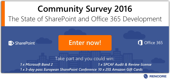 Survey: The State of SharePoint and Office 365 Development in 2016 [Win ...