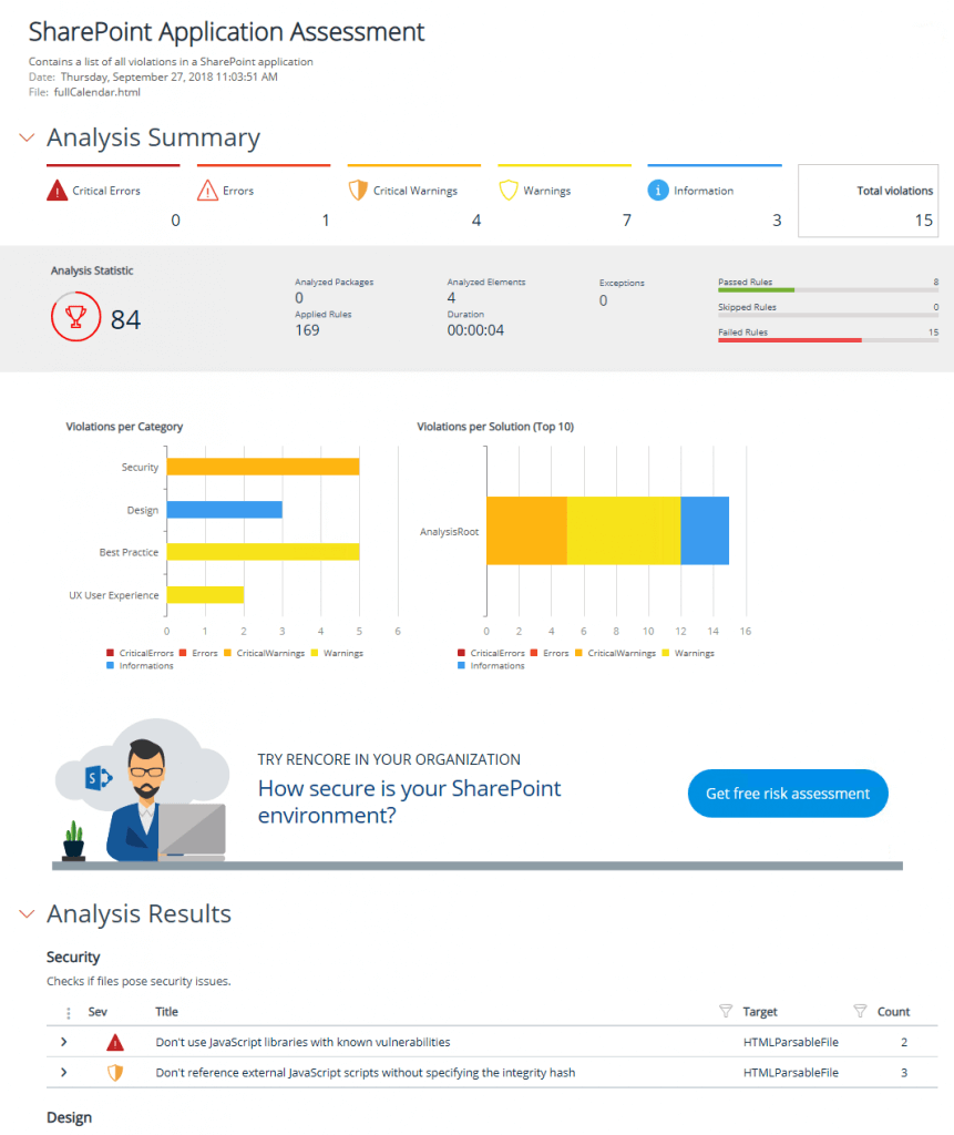 Analyze SharePoint applications in your tenant with Rencore
