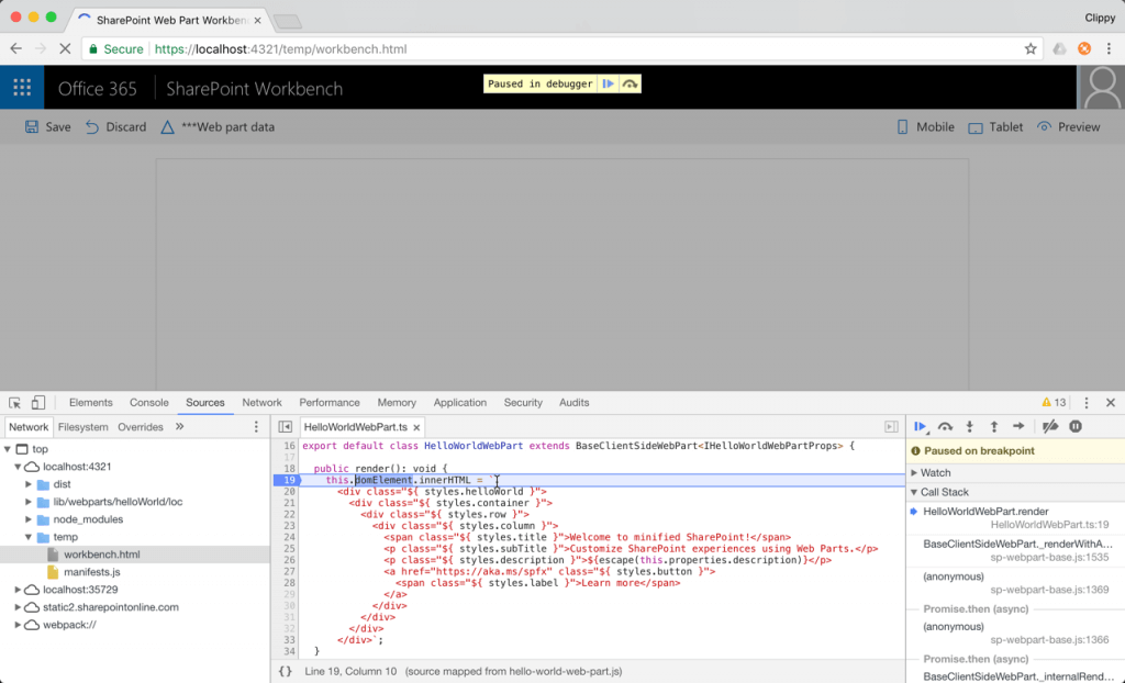 Easily debug production version of your SharePoint Framework solution